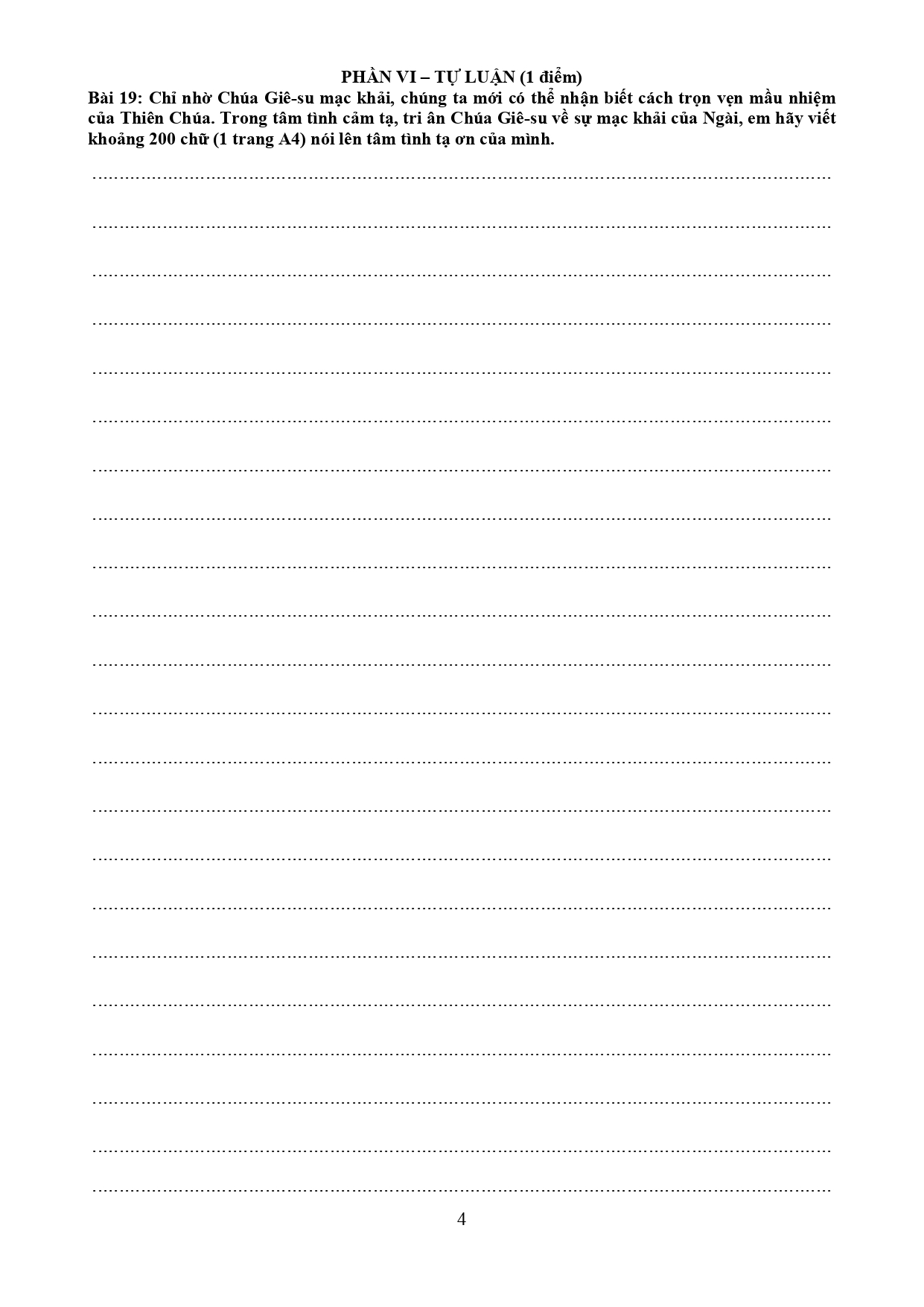 32 - Đề thi Học kỳ I - Ngành Nghĩa sĩ cấp 1 - Mã số: HK1-NS102